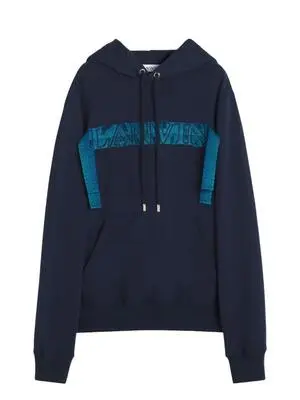 LANVIN Curb-lace Drawstring Hoodie - Midnight Blue