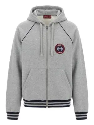 GUCCI Gucci Felted Cotton Zipped Jacket With Patch And Embroidery