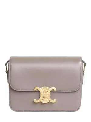 Celine Teen Triomphe Bag In Shiny Calfskin - Gray