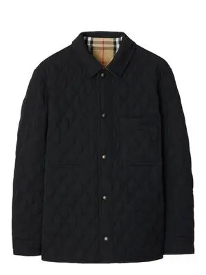 Burberry Reversible Quilted Overshirt - Black/sand