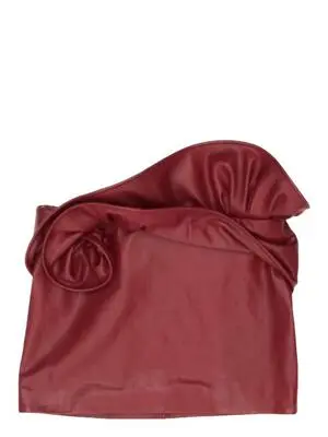 Magda Butrym Magda Butrym Mini Leather Skirt With Ruffled Hem Red