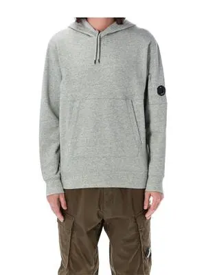 C.P. COMPANY C.P. Company Diagonal Fleece Lens Hoodie Gray