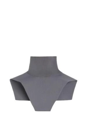 JIL SANDER Turtleneck Ribbed Half Top - Shadow