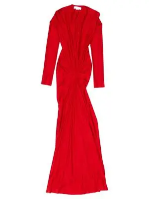 Victoria Beckham Cut-out Draped Long Dress - Red