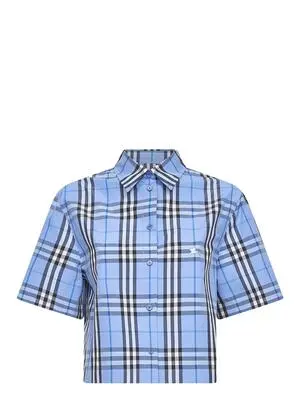 BURBERRY Burberry Checked Cropped Short Sleeved Shirt