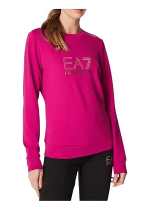 EA7 Embellished Logo Crewneck Sweatshirt - Pink