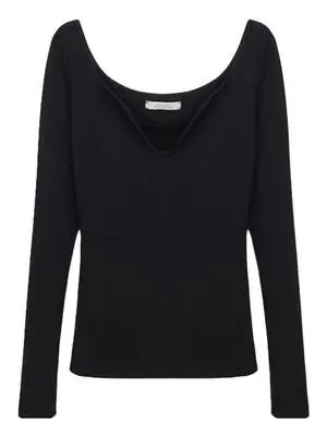 DOROTHEE SCHUMACHER Dorothee Schumacher Structured V-Neck Long Sleeve Top
