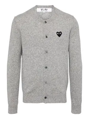 PLAY COMME DES GARCON Comme Des Garcons Play Heart Patch Crewneck Cardigan