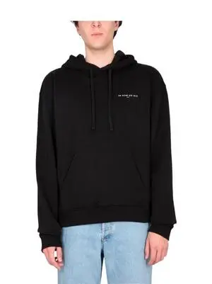 IH NOM UH NIT Logo Print Drawstring Hoodie - Black