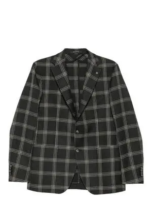 Tagliatore Plaid Single-breasted Blazer - Black