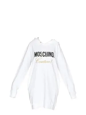 Moschino Hooded Sweater Dress - White