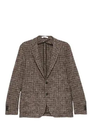 Tagliatore Single-breasted Checked Casual Jacket - Brown