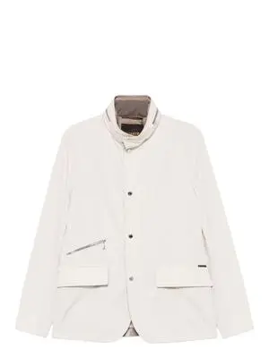 MOORER Sten-at Jacket With Stand Collar - White