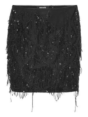 ROTATE BY BIRGER CHRISTENSEN Sequin Embellished Mini Skirt - Black