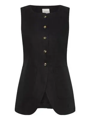 Posse Emma Buttoned Vest - Black