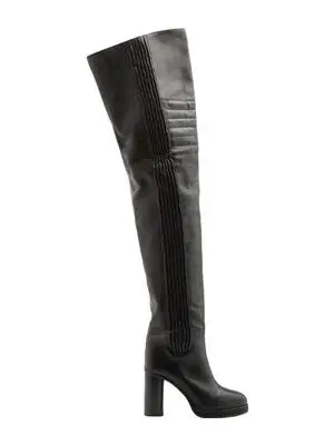 Isabel Marant Étoile Isabel Marant Laelle Leather Over-the-Knee Boots Black