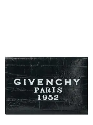 Givenchy Logo Printed Clutch Bag - Black