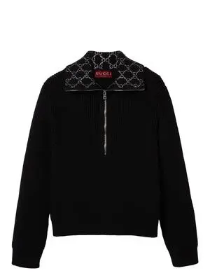 GUCCI Gucci GG Embroidered Chunky Knit Top