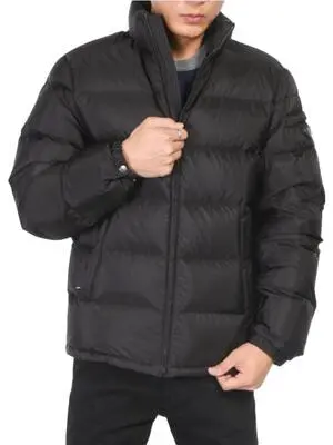 Prada Logo Quilted Down Jacket - Black