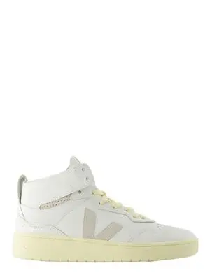 VEJA High Top Lace Up Sneakers - Ultra-white Natural Color