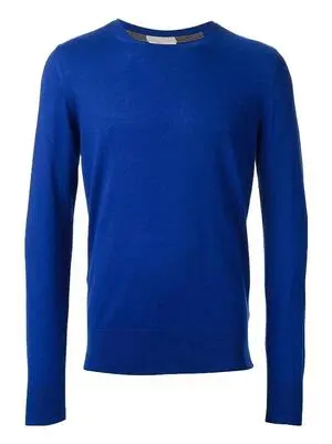 Burberry Round Neck Wool Sweater - Blue