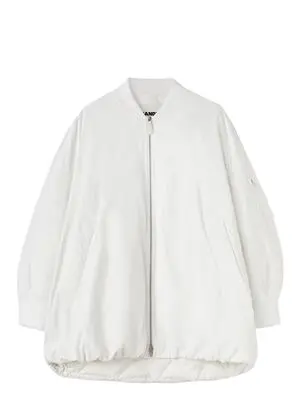 JIL SANDER Oversized Stand-up Collar Jacket - White