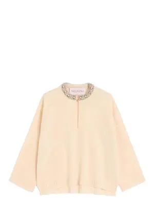 Valentino Garavani Valentino Embellished Long-Sleeved Jumper Birch