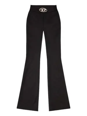 DIESEL® Diesel Logo Plaque Flare Pants Black