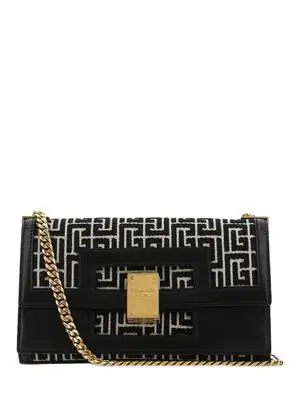 Balmain 1945 Monogram Shoulder Bag - Black