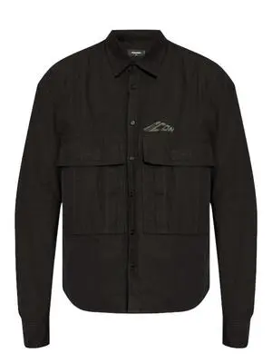 Dsquared2 Icon Logo Printed Long-sleeved Shirt - Black