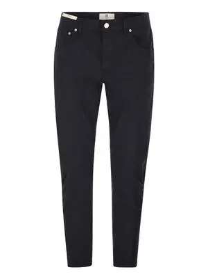 PT TORINO Five-pocket Stretch Cotton Trousers - Black