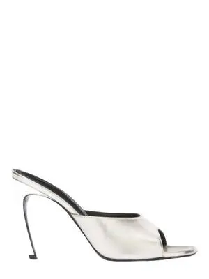 Attico Attico The Betta Mules Silver