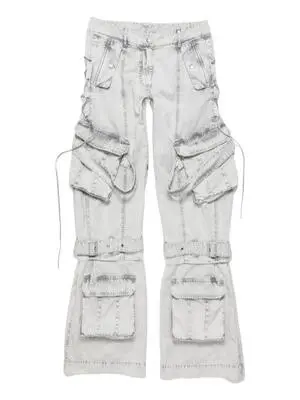 ACNE STUDIOS Acne Studios Wide-Leg Cargo Pants With Embroidered Logo And Lace Detailing