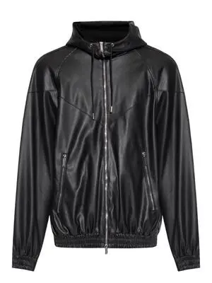 Dsquared2 Hooded Leather Jacket - Black