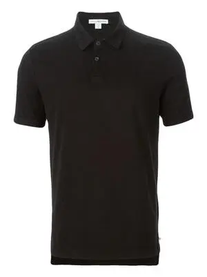 JAMES PERSE Sueded-jersey Polo Shirt - Black
