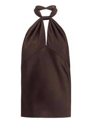 TOM FORD Halter Neck Silk Top - Black