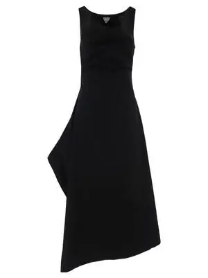 Bottega Veneta Sleeveless Asymmetrical Midi Dress - Black