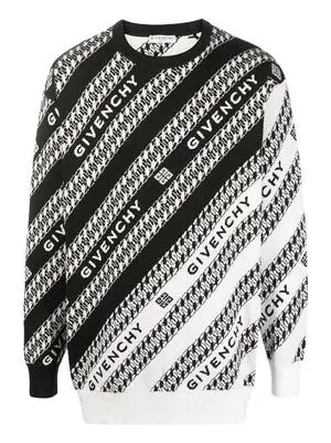 Givenchy Chain Logo-print Knitted Jumper - Black