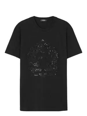 Versace Cartouche-embellished Cotton T-shirt - Black