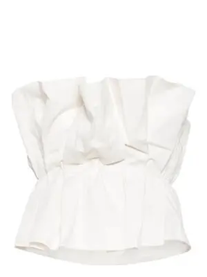 STAUD Staud Dover Pleated Strapless Top