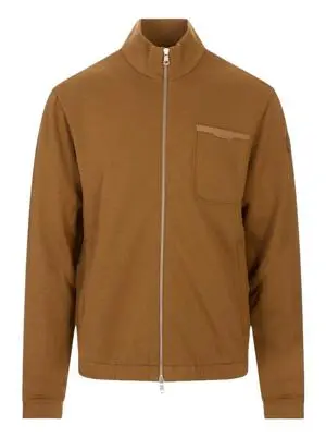 Moncler Long-sleeved Casual Zip-up Jacket - Brown