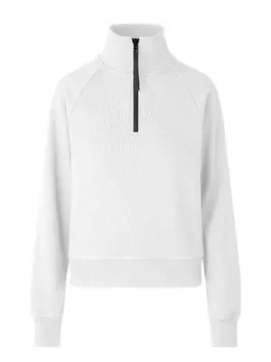 Canada Goose Long-sleeved Stand-collar Hoodie With Half-zip - Heather Gray With Silver Birch Color