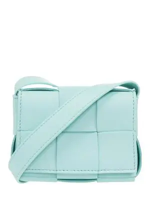 Bottega Veneta Cassette Knitted Shoulder Bag - Blue