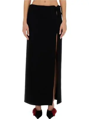 Magda Butrym Side Slit Maxi Skirt - Black