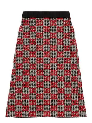 Gucci Gg Jacquard A-line Skirt - Multicolor
