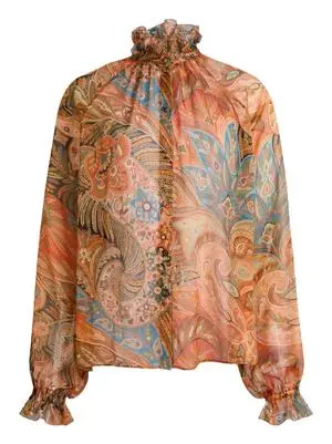 Etro Paisley Ruffled Blouse - Oranges