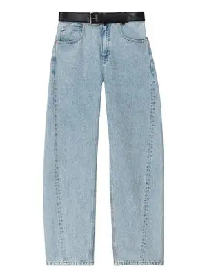 Alexander Wang Low Rise Belted Waist Balloon Jeans - Gray
