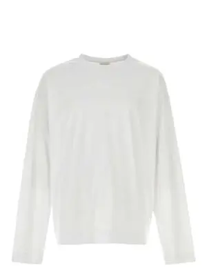 Dries Van Noten Long Sleeve Crew Neck Pullover - White