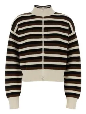 Brunello Cucinelli Striped Zip-up Cardigan - Black