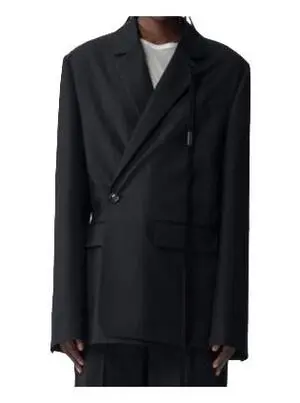 ANN DEMEULEMEESTER Elin Asymmetric Tailored Blazer - Black